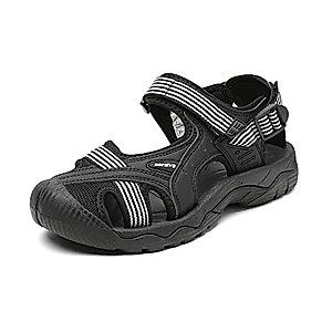 NORTIV 8 Sandals for Women Closed Toe Athletic Sport Sandals Womens Summer Shoes Lightweight Trail Walking Sandals for Women BLACK Size 9 US SNAS221W