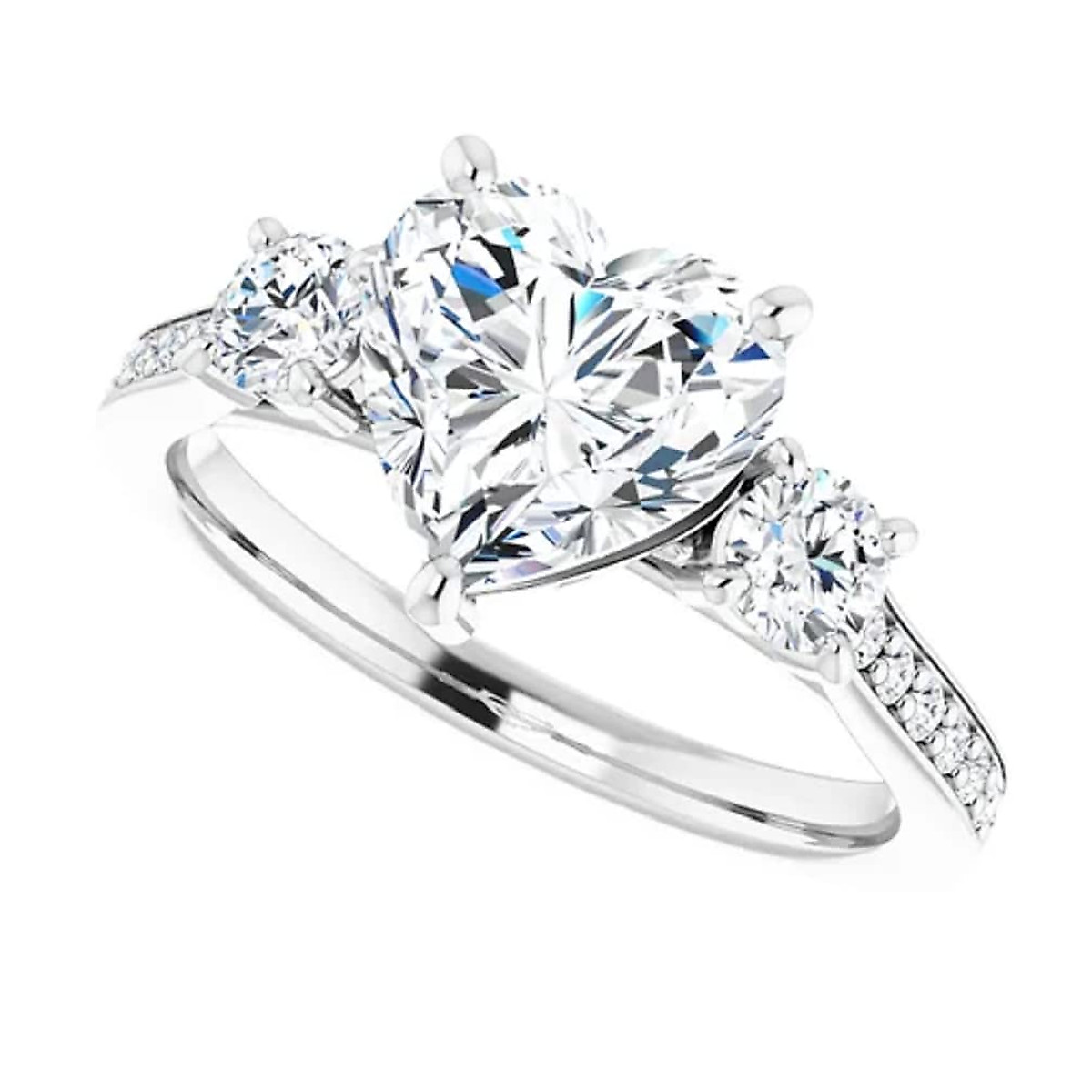 925 Silver, 10K/14K/18K Solid Gold Moissanite Engagement Ring, 5 CT Heart Cut Handmade Solitaire Ring Diamond Wedding Ring for Women/Her, Anniversary Propose Gift, VVS1 Colorless