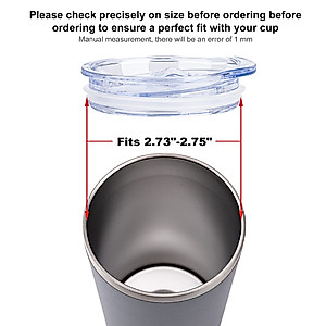 koodee Skinny Tumbler Lid-2 Pack Sealing Slider Replacement Lids Spill Proof Splash Resistant Covers Fits 2.73-2.75in Skinny Tumbler