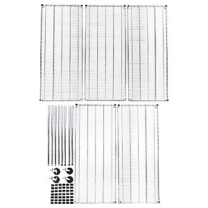 AmazonCommercial Heavy-Duty 5-Tier Steel Wire Shelving with Optional Wheels, NSF Certified, 60" W x 24" D, Chrome