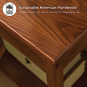 Leick Home Favorite Finds Nightstand Table with Shelf, Russet/Blackened