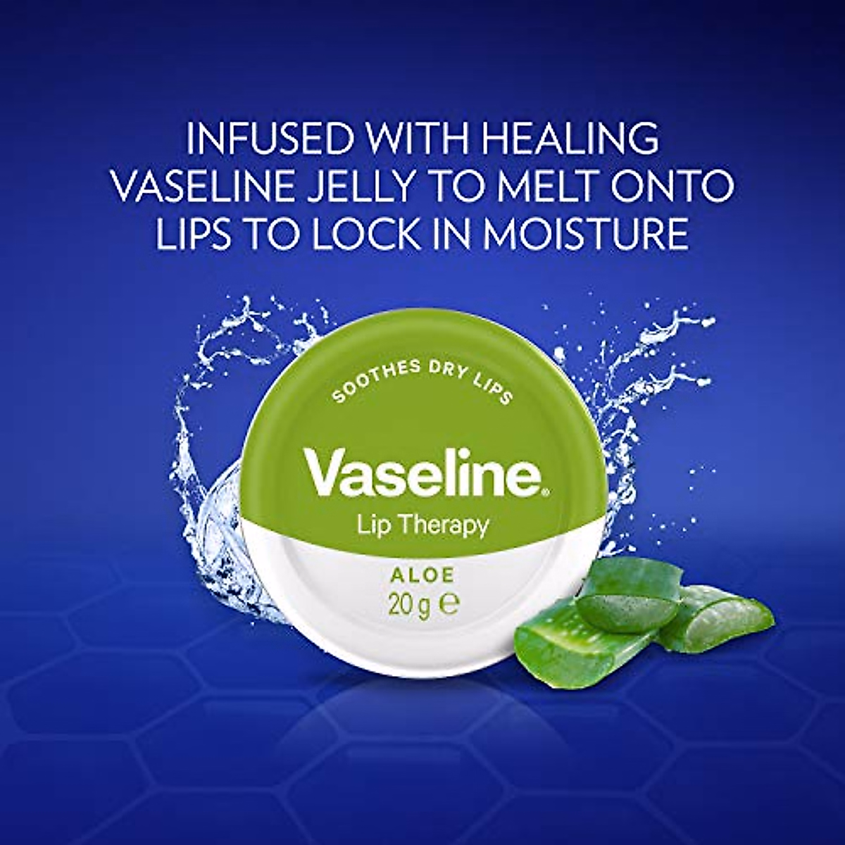 Vaseline Lip Therapy | Vaseline Lip Balm | Lip Moisturizer for Very Dry Lips | Aloe | 20g