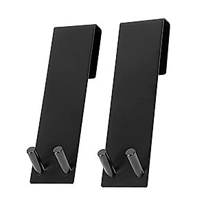 Funly mee 2 Pack - 7 Inches Stainless Steel Shower Door Hooks, Towel Hooks ， Over The Glass Door Hook (Black)