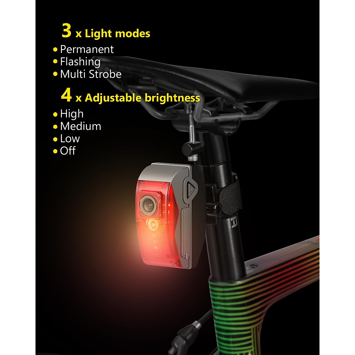 SYNAGY Rear Bike Light Camera Combo, 1080P Full HD, 32GB Memory Card Included, Built-in Rechargeable Battery, Rear Cycling Camera with Tail Light