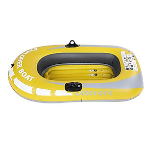 Wbestexercises Inflatable Boat with Two Paddle Mounts, 1 Person PVC Thicken Inflatable Kayak Canoe Rowing Air Boat Fishing Drifting Diving, Yellow