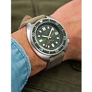 TACTICAL FROG 20mm Fast Release Nylon Watch band Military Watch Straps with Stainless Steel Buckle, Two-Piece Waterproof Nylon + Leather Watchbands for Men and Women