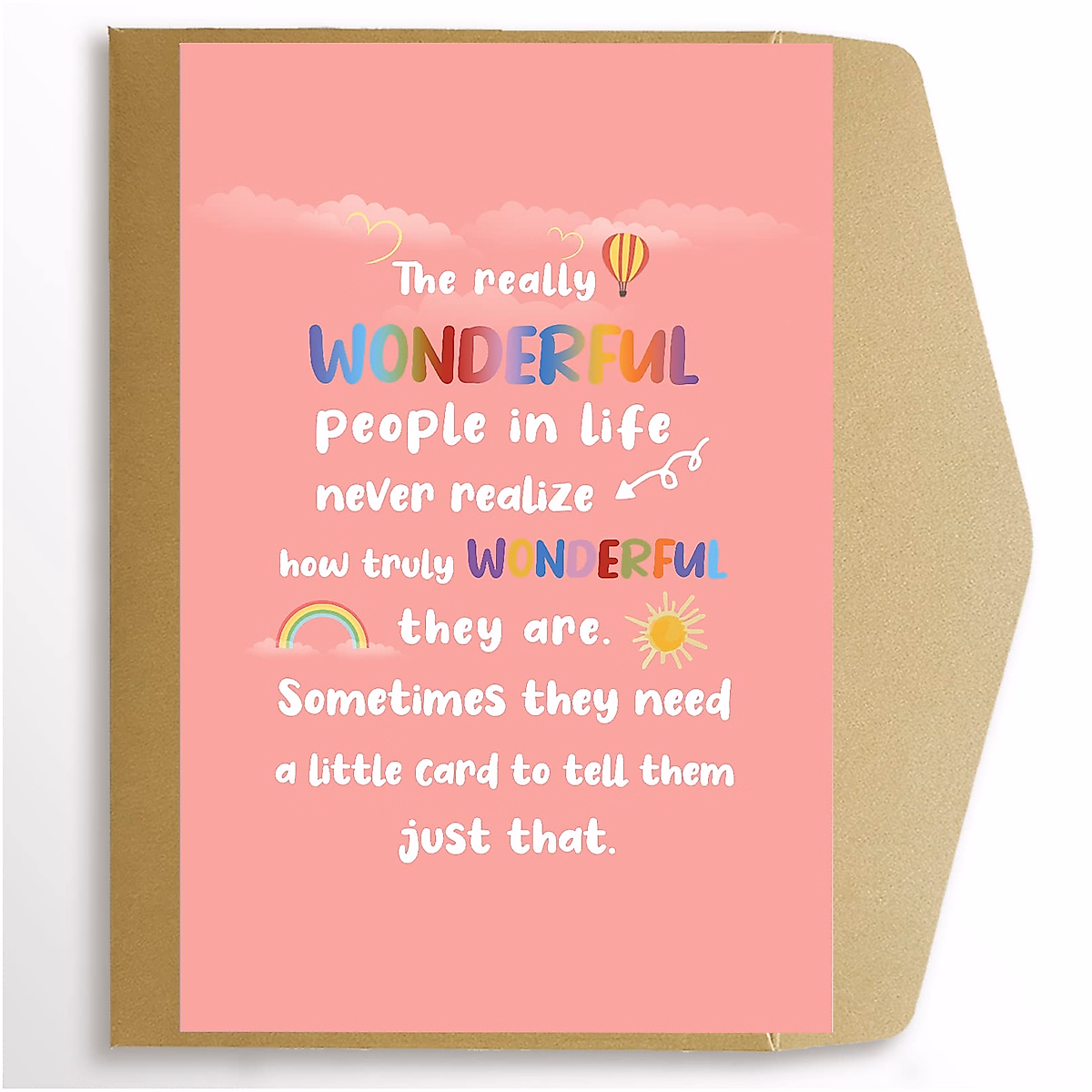 Sweet Positivity Card, Cute Encouragement Card, Thank You Card for Friend, Self Confidence Card, Friendship Card, Wonderful People