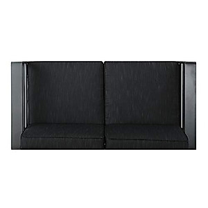 Christopher Knight Home Crested Bay Aluminum Outdoor Chat Set with Water Resistant Cushions, 4-Pcs Set, Grey / Dark Grey