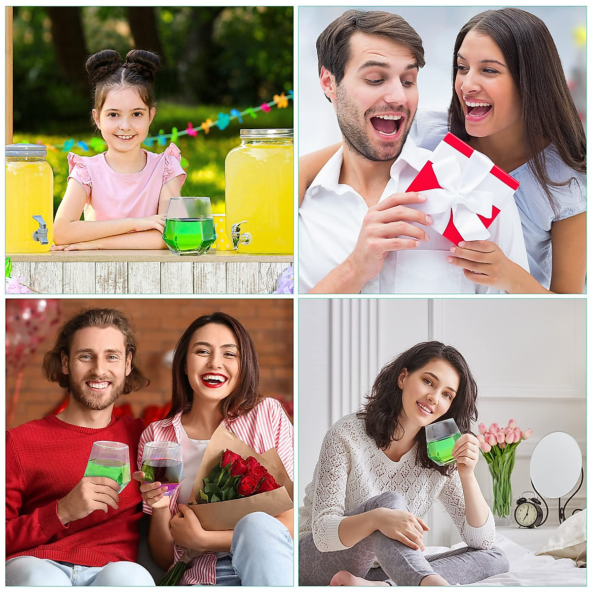 Set of 12 Iridescent Stemless Wine Glass 10.5 oz Modern Glassware Rainbow Colored Wine Glass Gift for Wine Cocktail Whiskey for Wedding Birthday Party Home Bar Housewarming