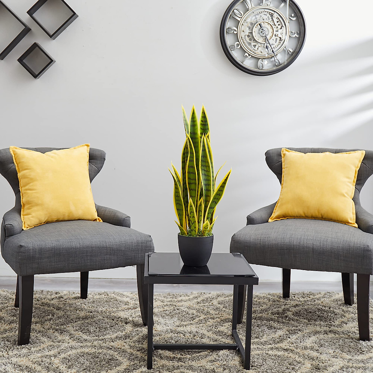 Nearly Natural 26 in. Sansevieria Artificial Silk Plants, Green