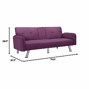 ERDAYE 64 inches Modern Loveseat Sofa, Purple