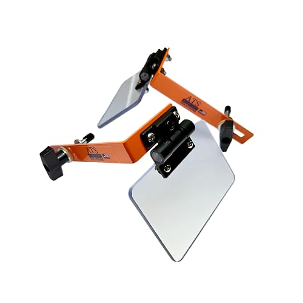 ATS Machine Safety Solutions Large Universal Bench Grinder Eye Shields and Eye Shield Mounting Assembly for 7-inch and Larger Power Bench Grinders, Sold as PAIR, Orange (UGS-2)