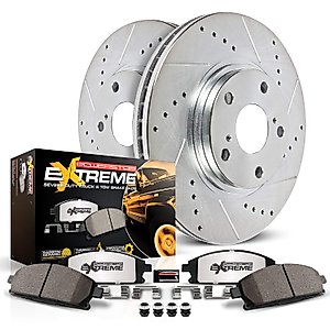 Power Stop K4593-36 Rear Z36 Truck & Tow Brake Kit, Carbon Fiber Ceramic Brake Pads and Drilled/Slotted Brake Rotors