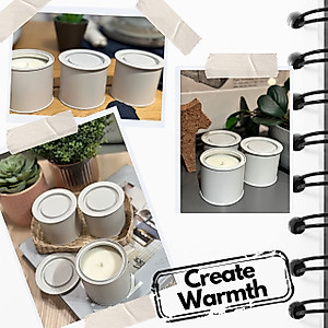 Fragranthetic (Empty Candle Tins 8 oz with Lids - 12-Pack of Bulk Candle Jars for Making Candles, Arts & Crafts, Storage, Gifts, and More - Empty Candle Jars with Lids (Cream)