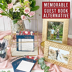 50 Floral Wedding Advice Cards For Bride and Groom, Wedding Guest Book Alternative, Advice and Wishes For The Mr and Mrs, Advice For The Bride, Bridal Shower Advice Cards, Wedding Card Boxes Reception