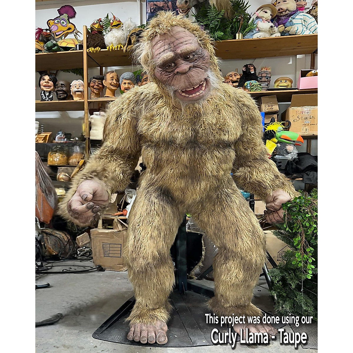 FabricEmpire 1.5'' Faux Fur Fabric Long Pile Curly Llama (Ivory) 2LB 2-Way Stretch / 60'' Wide/ by Continuous Yard