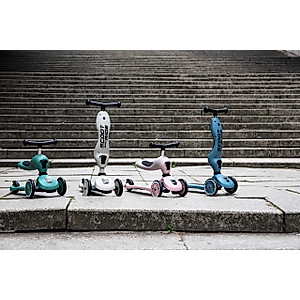 Scoot & Ride - Highwaykick 1 Children Adjustable Seated or Standing 2-in-1 Scooter Including Safety Pads (Lemon) - for Ages 1-5