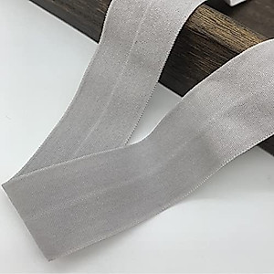 0.4/0.6/0.8/1 Inch Gray Lace Trim Cotton Elastic Ribbon Eyelet Trim Fold Over Spandex Fabric Bulk Lace Ribbon Band Vintage Lace Trim for Sewing Waist Band Garment Accessory