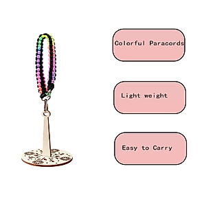 Wrist Yarn Holder,Portable Yarn Spinner for Crocheting, Yarn Ball Stand, Wood Yarn Storage with Paracords Wristband for Knitting Crocheting Lover