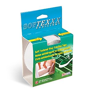 Life Safe: RE3955 Water Resistant Embossed Bare Foot Coarse Resilient Anti-Slip Tape, 2 inch x 15 ft, White – Indoor/Outdoor Applications Such as Boats, Showers, Pool Decks, Stairs