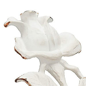 SOFFEE DESIGN 2pcs White Single Hooks 3D Rose Flower Retro Ornate Style for Room Wall Decoration, Coat Hat Scarf Hanging Hanger Entry Heavy Hooks Home Decor