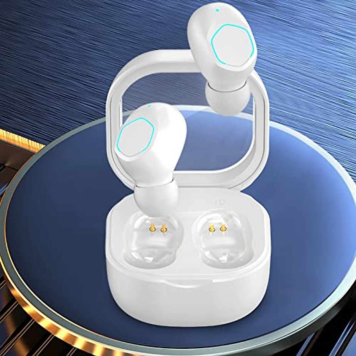 MUDUH Bluetooth Earbuds in-Ear Wireless Headphones with Char-ging Case, Deep Bass Noise Cancelling, Built in Microphone, 5H Using Time, Sweat Proof Sports Earphones