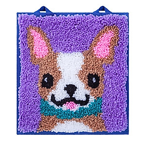 LatchKits – Puppy Latch Hook Kit – Easy-to-Learn Craft Project – No Sewing Or Cutting – for Ages 6+, Canvas, Multi