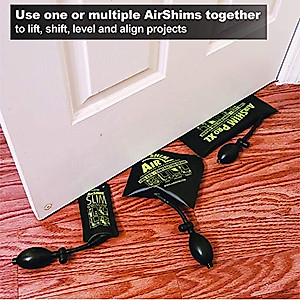 Calculated Industries 1134 AirShim Inflatable Pry Bars and Leveling Tools 3-pc Value Pack – Original AirShim, AirShim Pro XL, and AirShim Slim | Contractor-Grade Alignment Pump Wedges | Set of 3