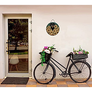 Allijune Connected Psychedelic Art Print, Mushroom Decor, Mental Health Art, Hippie Decor,Fungi Woman,Bohemian Feminine Wall Art. Home Office Farmhouse Yard Garden Synthetic Wood 12 x 12 inches