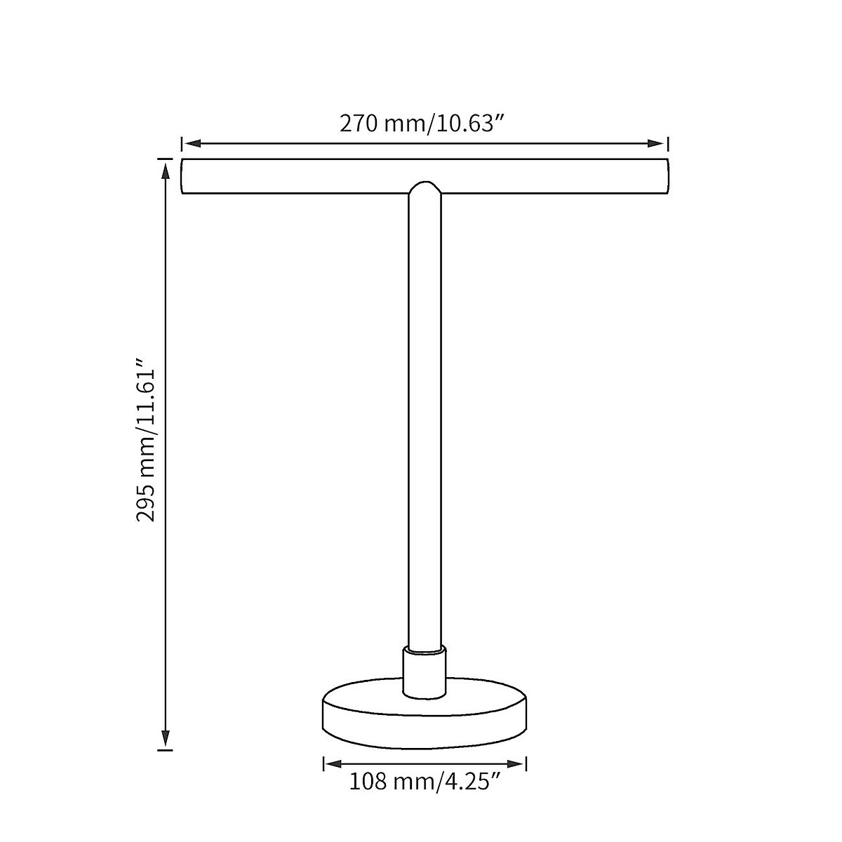 Miyili Freestanding Countertop Towel Holder for Bathroom Kitchen T-Shape Hand Towel Tree Rack, Brushed Stainless Steel Finish, E01N
