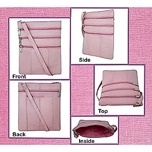 INGEAR Genuine Cow Hide Leather Crossbody Bags for Women Clutch Purses for Women Satchel Bags for Womens Crossbody Purse (Rose Gold)