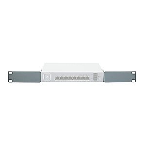 GeoLynx Silver Rack Mount Adapter Bracket Ear Kit for Ubiquiti US-8-150W UniFi Switch 8 Port | Edge Switch 8 Port with M6 Cage Nuts Screws & Hardware