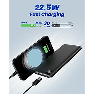 IXNINE Portable Charger Power Bank - 22.5W Fast Charging USB C Battery Pack 10000mAh Slim Portable Phone Charger for Cell Phone Tablet