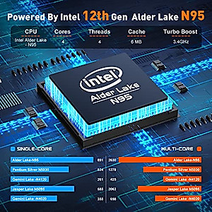 ACEMAGIC Laptop 15.6 FHD 16GB DDR4 512GB SSD, Intel Quad-Core 12th Alder Lake N95(Up to 3.4GHz) with Windows 11 Pro PC, Light Metal Laptop Computers Support 2.4G/5G WiFi, BT5.0, 2×Speaker, Mic, USB3.2