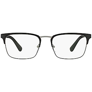 Prada Heritage PR 54TV 1BO1O1 Matte Black Metal Rectangle Eyeglasses 55mm