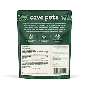 Cave Pets, Super Chomp Tablets, Dog Probiotic Supplement for Digestive Health and Natural Relaxation, Multi-Glandular & Hemp, 60 Tablets
