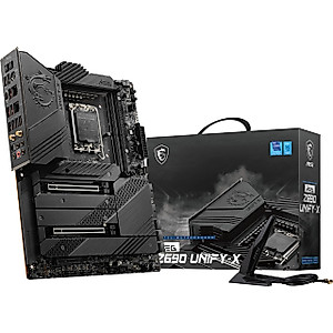 MSI MEG Z690 Unify-X Gaming Motherboard (ATX, 12th Gen Intel Core, LGA 1700 Socket, DDR5, PCIe 5, Dual 2.5G LAN, M.2 Slots, Wi-Fi 6E)