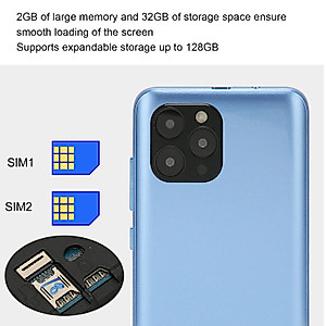iP13 Pro Unlocked Smartphones, for Android 6 Cheap Cell Phones, 4.66" HD Screen Unlocked Cell Phone, Dual SIM, Dual Camera, Ultra Thin, Face Unlock, 2GB 32GB, 3200mAh, Support T Mobile,(Light Blue)