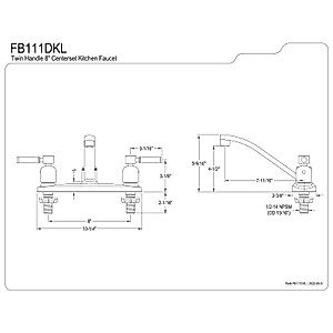Kingston Brass FB111DKL Kaiser 8" Centerset Kitchen Faucet, Polished Chrome