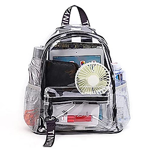 Clear small Backpack Transparent Thicker durable PVC Backpacks for Adults for School, Security, Sporting Events