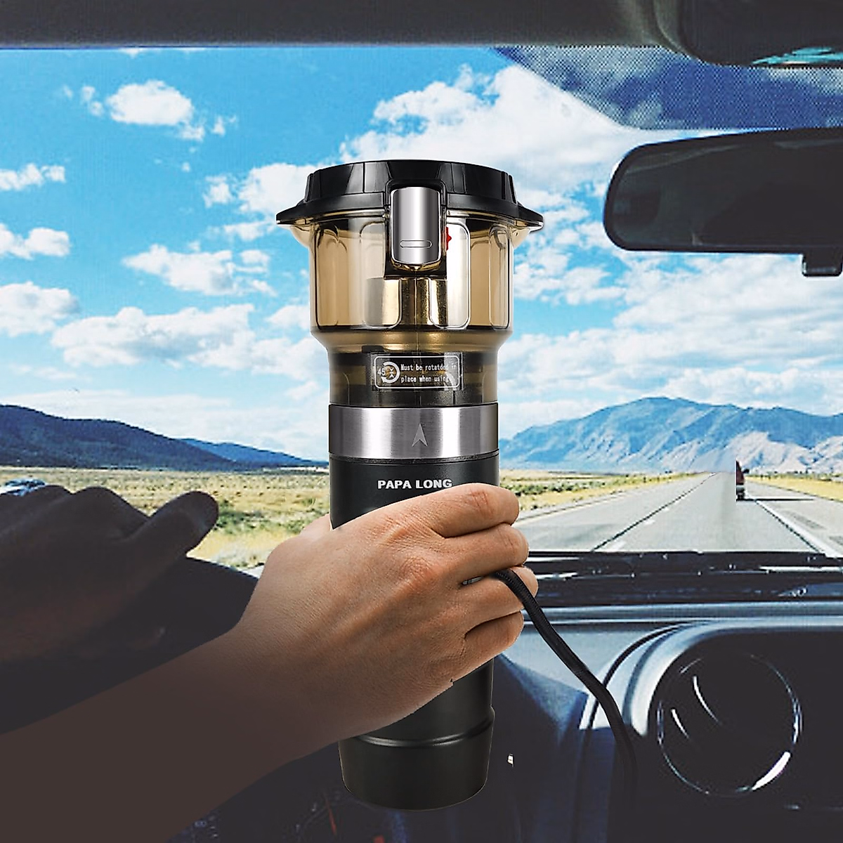 PAPA LONG Portable Single Serve Car Coffee Maker Brewer for Kcups Pod