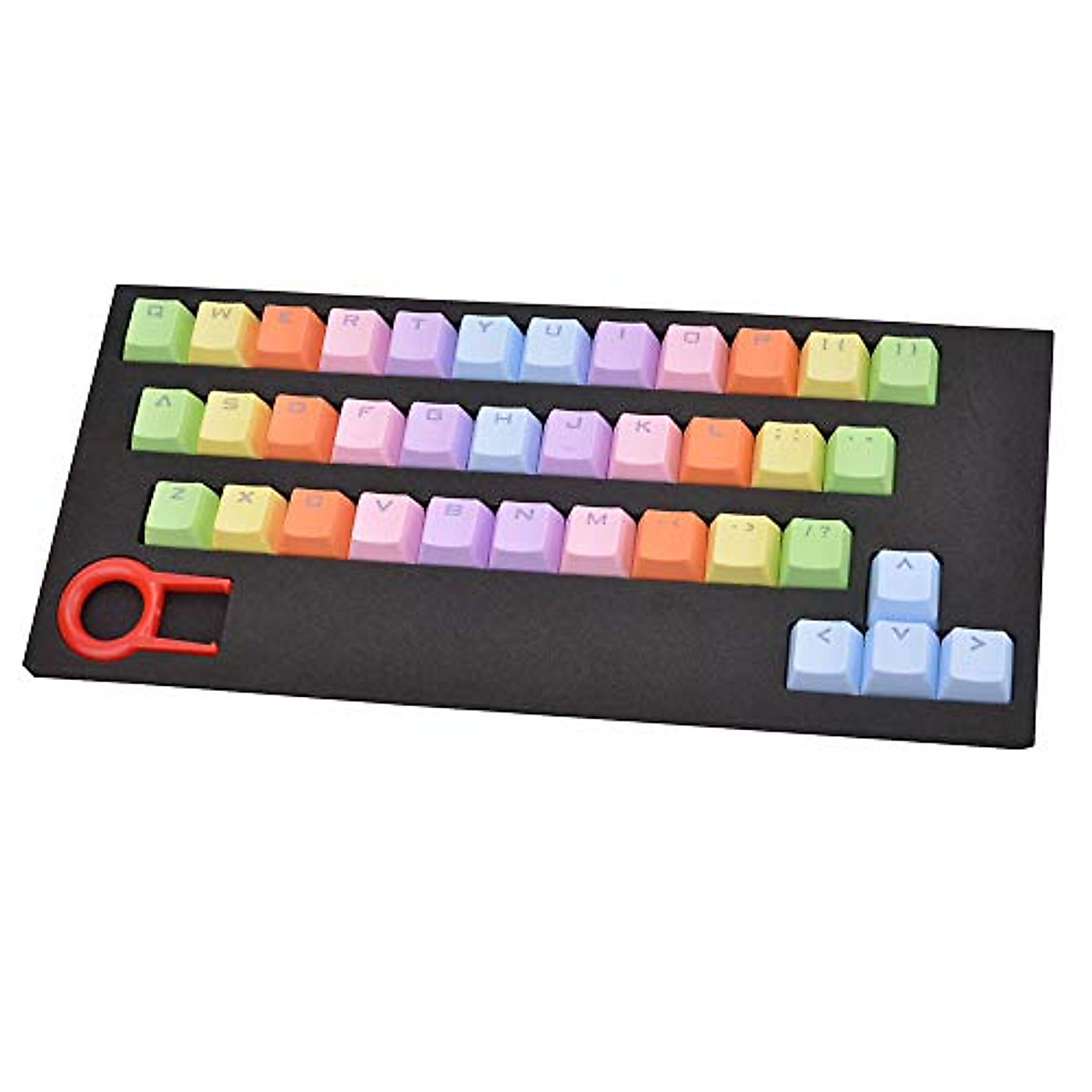 Keycap 37 PBT Double Shot Injection Backlit Keycaps for All Mechanical Gaming Keyboards with Key Puller Rainbow Gradient Color