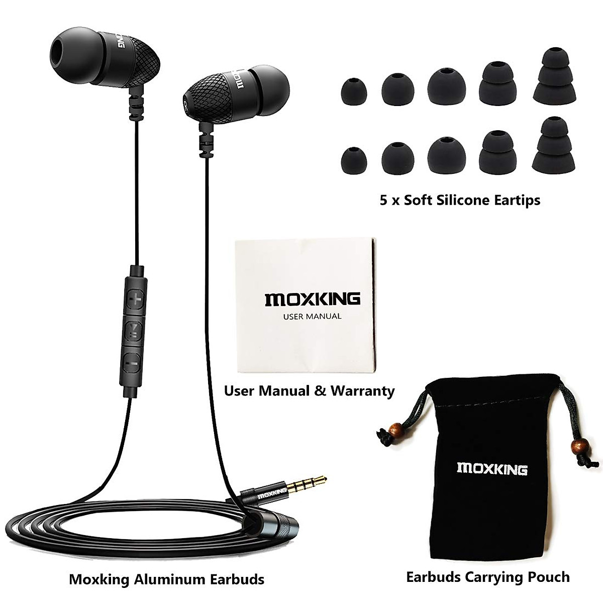 Joymiso Earbuds Headphones with 12Ft Extra Long Cord Length & Long Cord Durable Metal Earphones Earbuds Bundle, with Mic and Volume Control, for Cell Phones Computer Laptop TV, Deep Bass Clear Sound