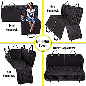Meadowlark XL Premium Hammock Dog Car Seat Cover Back Seat, Dog Cover Car Seat Protector, Non-Slip, Dog Stuff, Anti Shock, Water Repellant, Pet Car Seat Cover for Dogs w/Seat Belt & 2 Headrest Covers