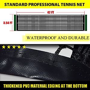 ProGoal Tennis Net 42FT Professional Heavy Duty Nylon Net, Compatible with All Standard Tennis Posts, IncludedIndoor Outdoor Court (Single-Layer Tennis net)