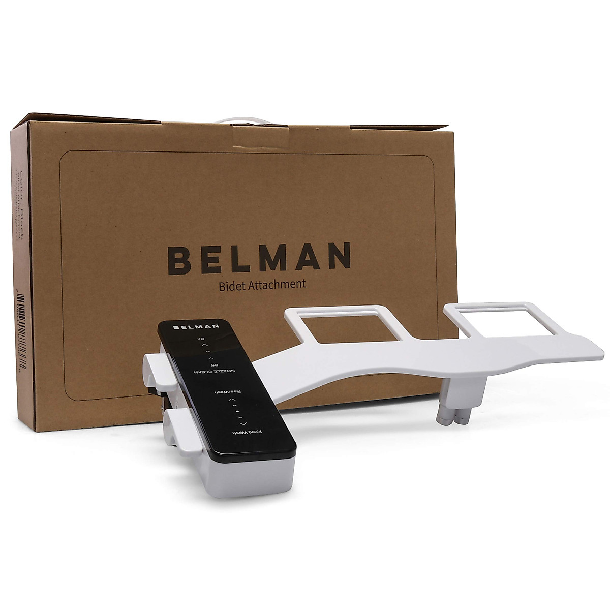 BELMAN Classic Bidet Toilet Attachment - Modern & Slim - Fresh Clean Water Sprayer - Self Cleaning Dual Wash Nozzles - Adjustable Water Pressure - Non-Electric Quick Installation - Black