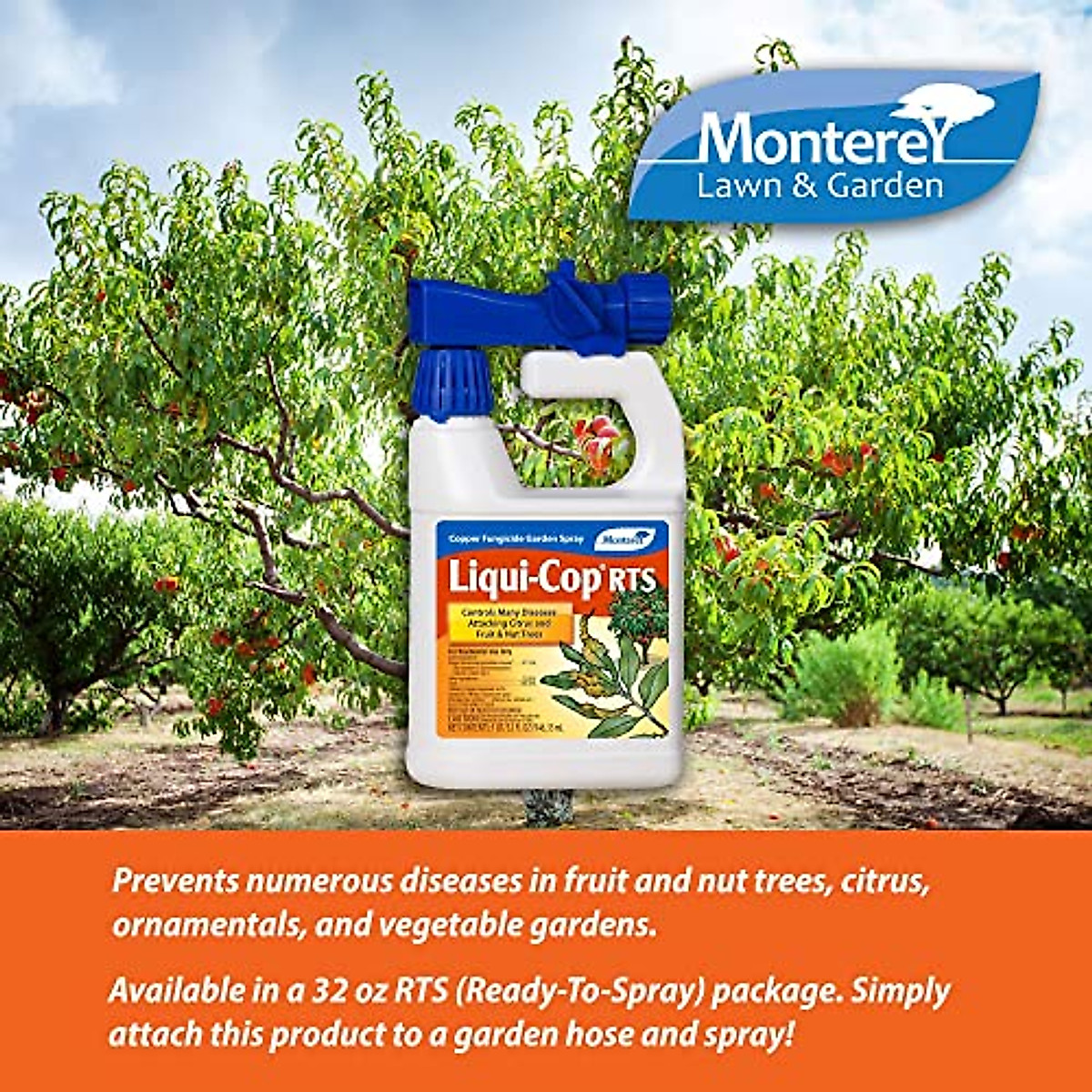Monterey LG3190 Liqui-Cop Copper Garden Spray Fungicide for Disease Prevention, 32-Ounce RTS, 32 oz