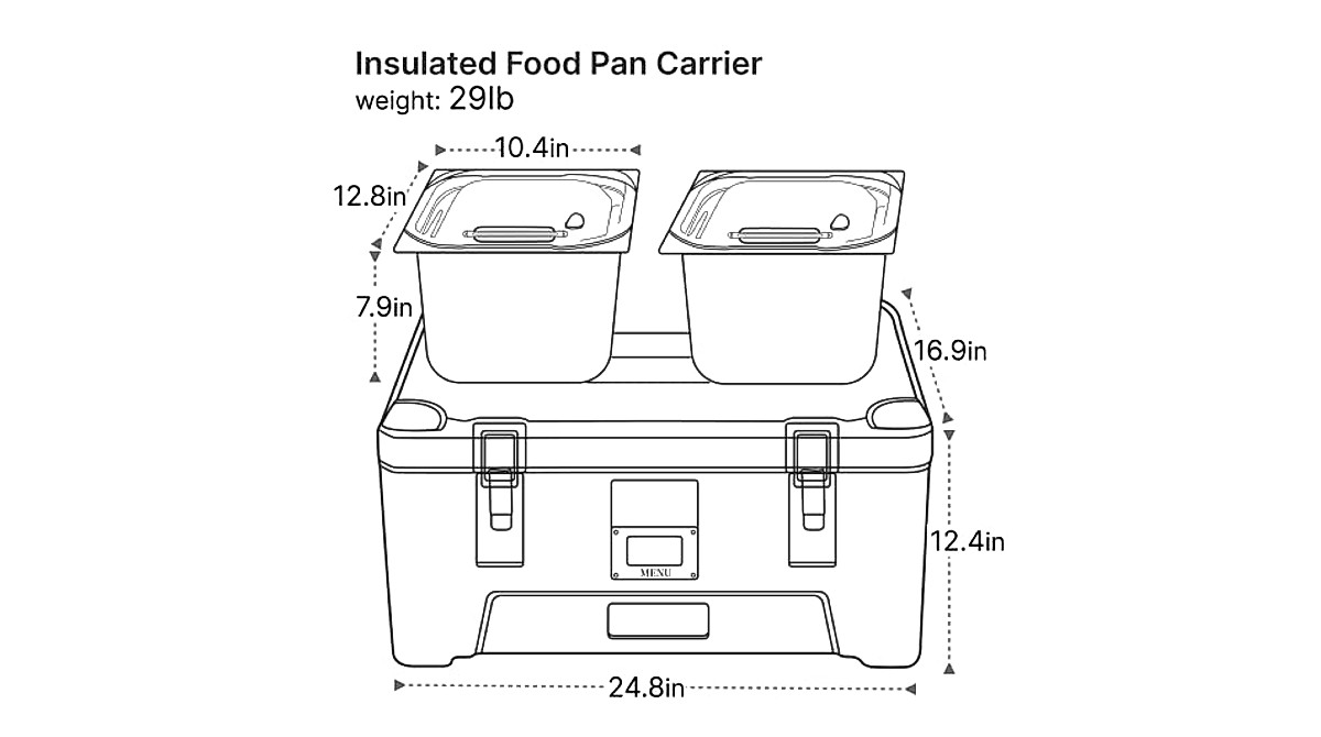 FORCOOK Insulated Hot Boxes for Catering - Keep Food Hot/Cold