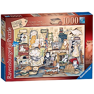 Ravensburger Crazy Cats Vintage No.8 - Go Salvage Hunting 1000pc Jigsaw Puzzle