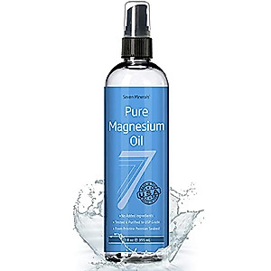 Pure Magnesium Oil Spray - Big 12 fl oz (Lasts 9 Months) 100% Natural, USP Grade = No Unhealthy Trace Minerals - from an Ancient Underground Permian Seabed in USA - Free Ebook Included